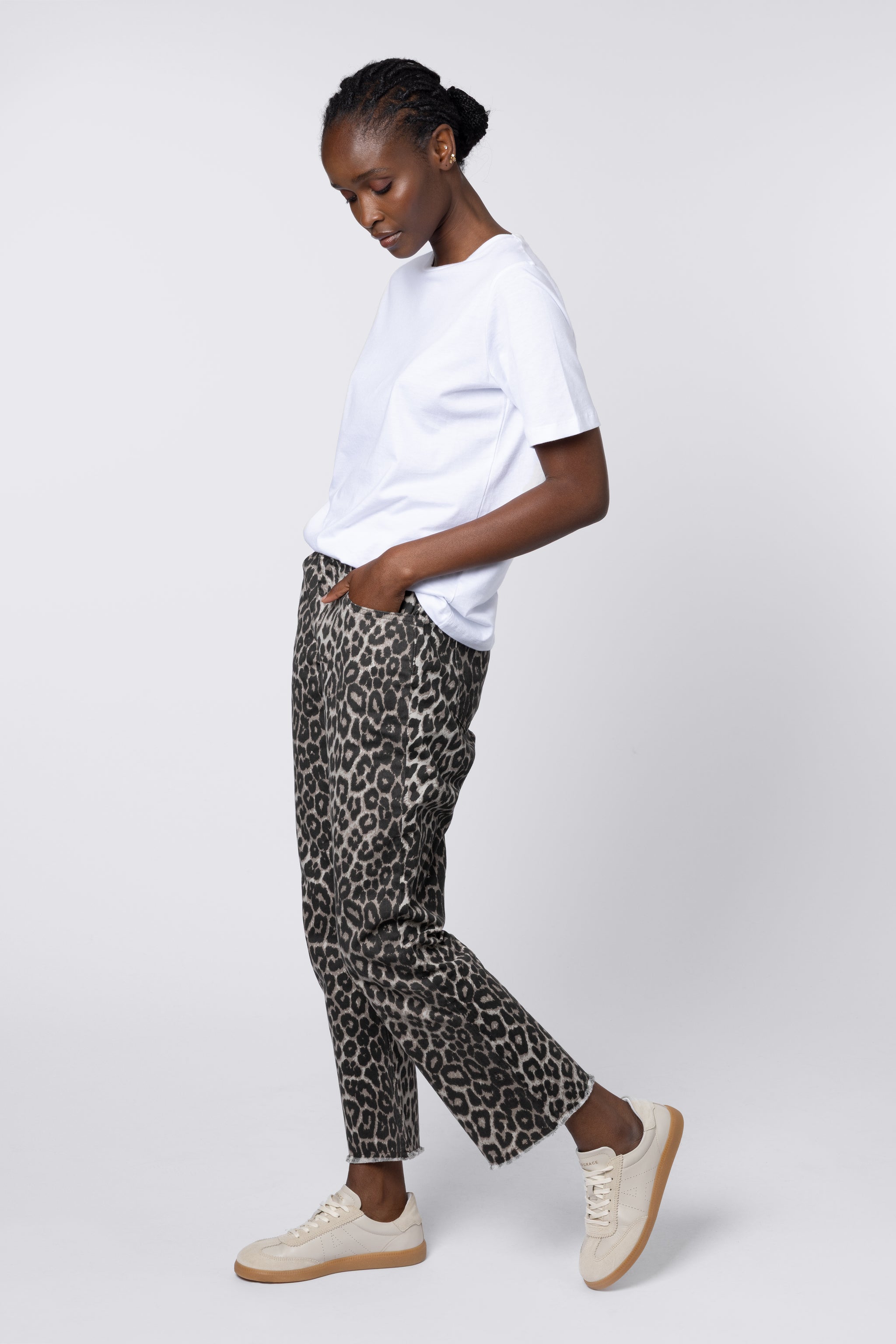 Kayla Leopard Kick Flare Jeans