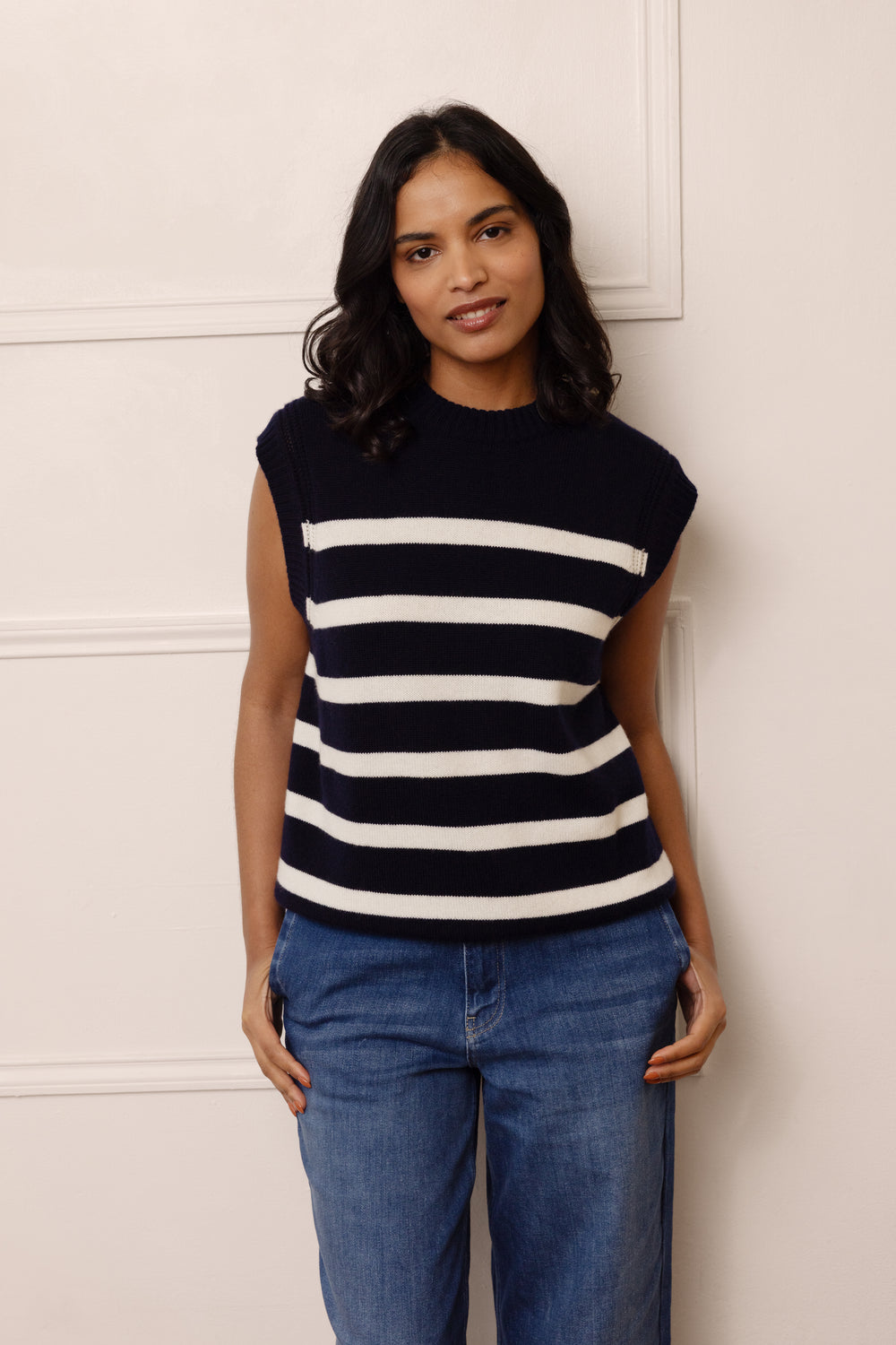 Navy Luxurious Cashmere Blend Jumper | Eleven Loves