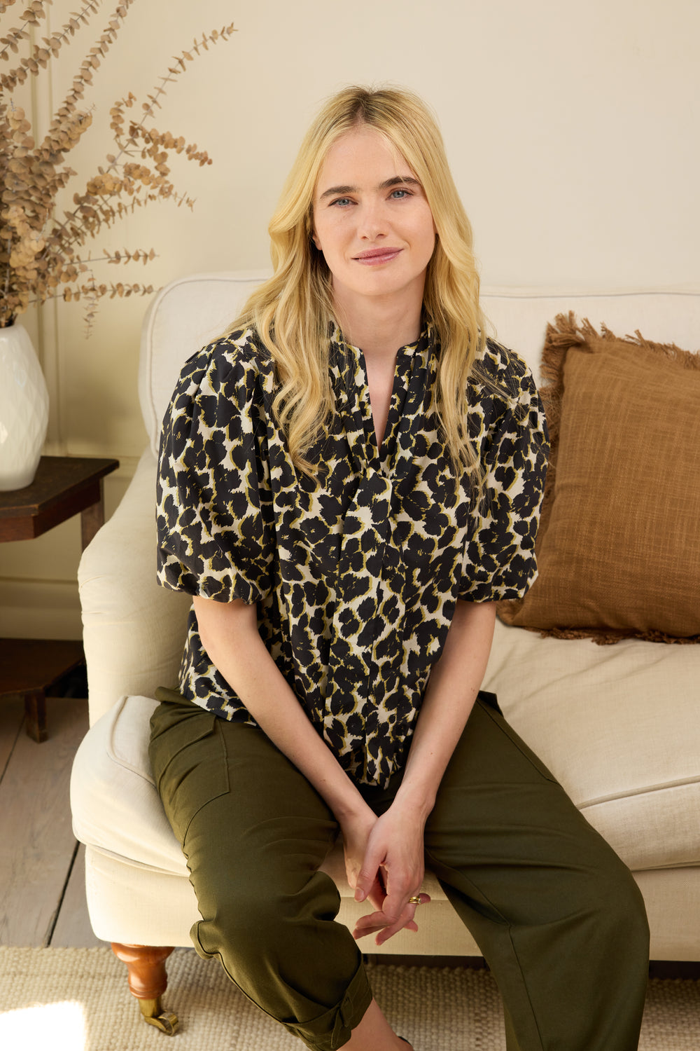 Poppy Puff Sleeve Blouse - Leopard