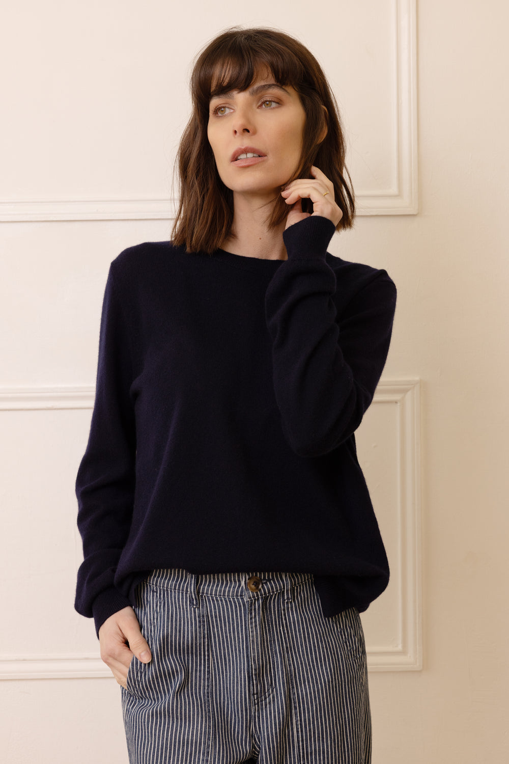 Navy Luxurious Cashmere Blend Jumper | Eleven Loves
